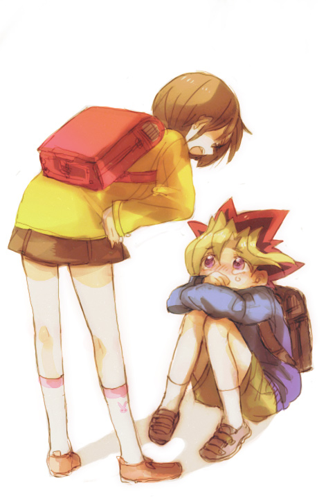 The Big ImageBoard (TBIB) - 1girl back backpack bad id bad pixiv id bag blush brown hair from ...