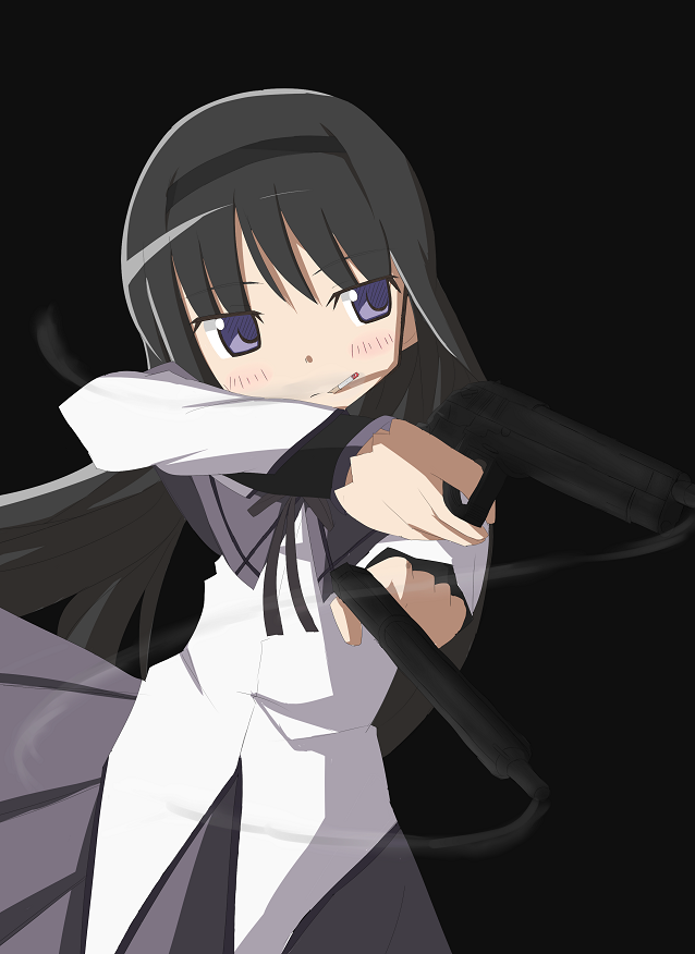 The Big Imageboard Tbib Akemi Homura Bad Id Bad Pixiv Id Black Hair