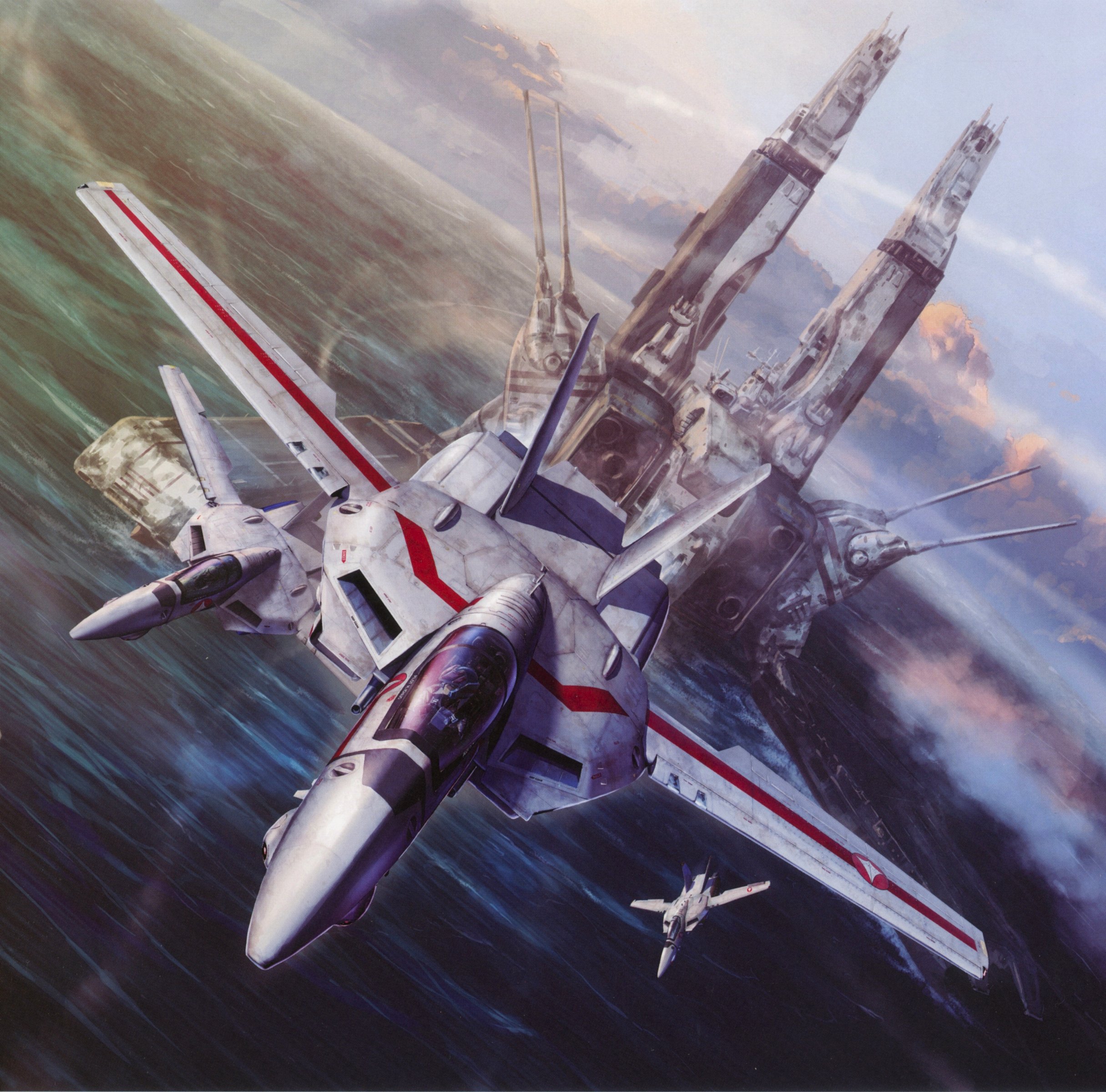 The Big ImageBoard (TBIB) - 80s absurdres aircraft airplane choujikuu yousai macross cloud ...