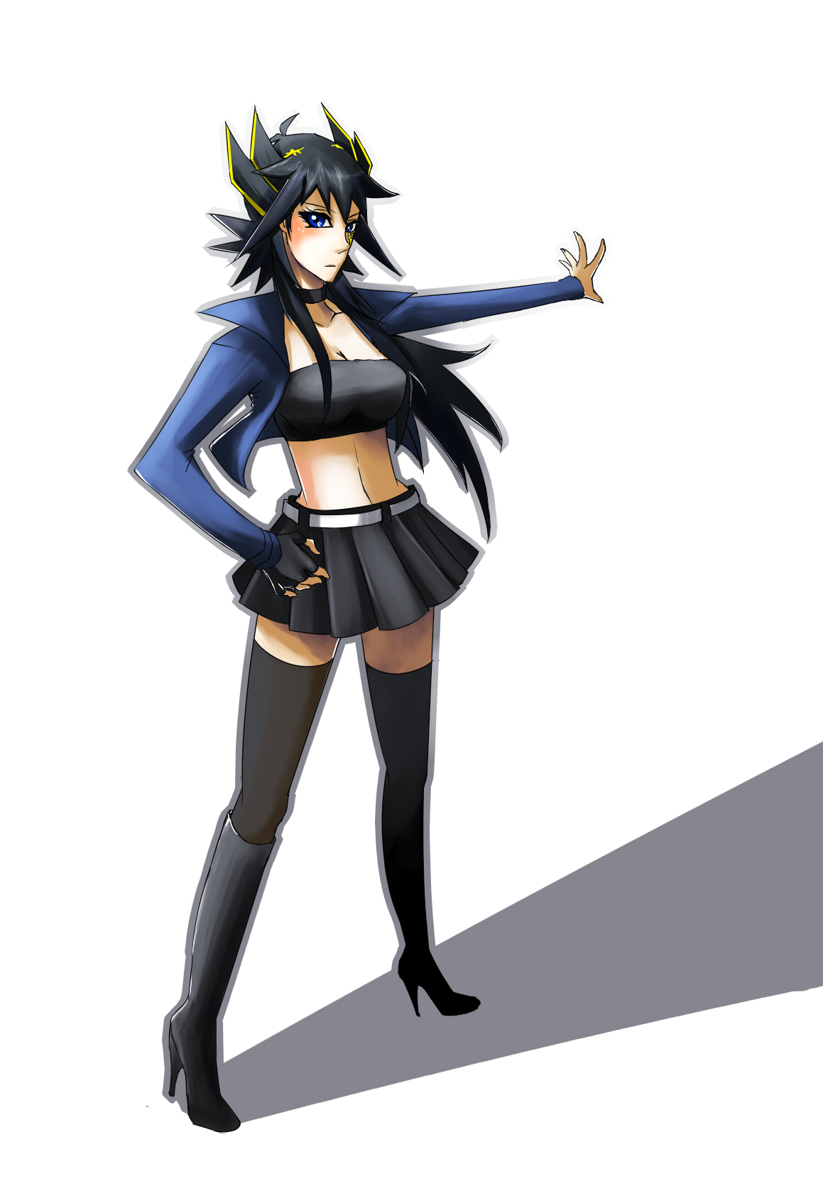 The Big Imageboard Tbib Black Hair Boots Breasts Fudou Yuusei Genderswap High Heel Boots