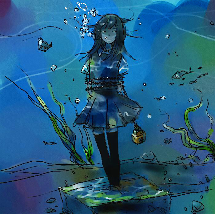 The Big ImageBoard (TBIB) - asphyxiation bdsm bondage bound cement chains concrete dress ...