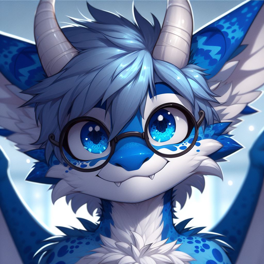 The Big ImageBoard (TBIB) - ai generated anthro blue body blue fur blue hair blurred background ...