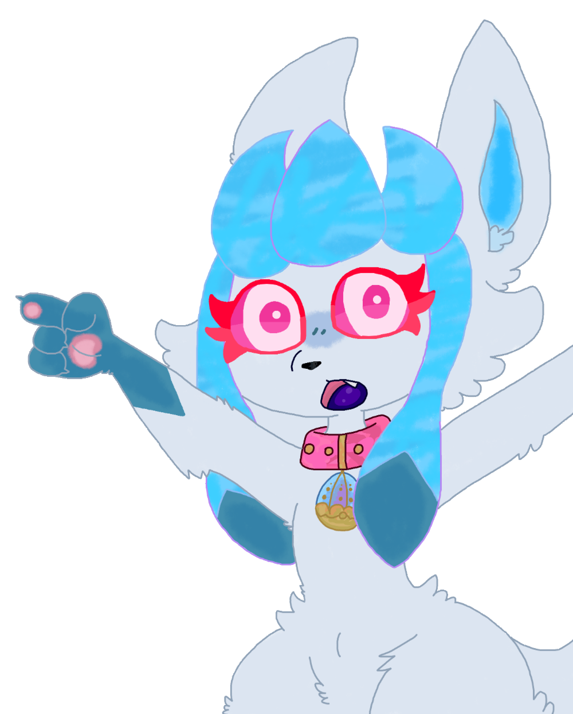 The Big Imageboard Tbib Absurd Res Accessory Anthro Blue Body Blue Fur Blush Collar Colored