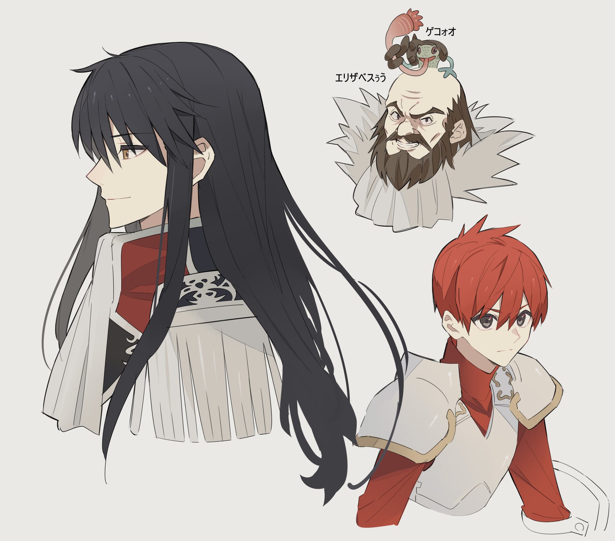 The Big ImageBoard (TBIB) - 3boys adol christin agares (ys) armor beard black eyes black hair ...
