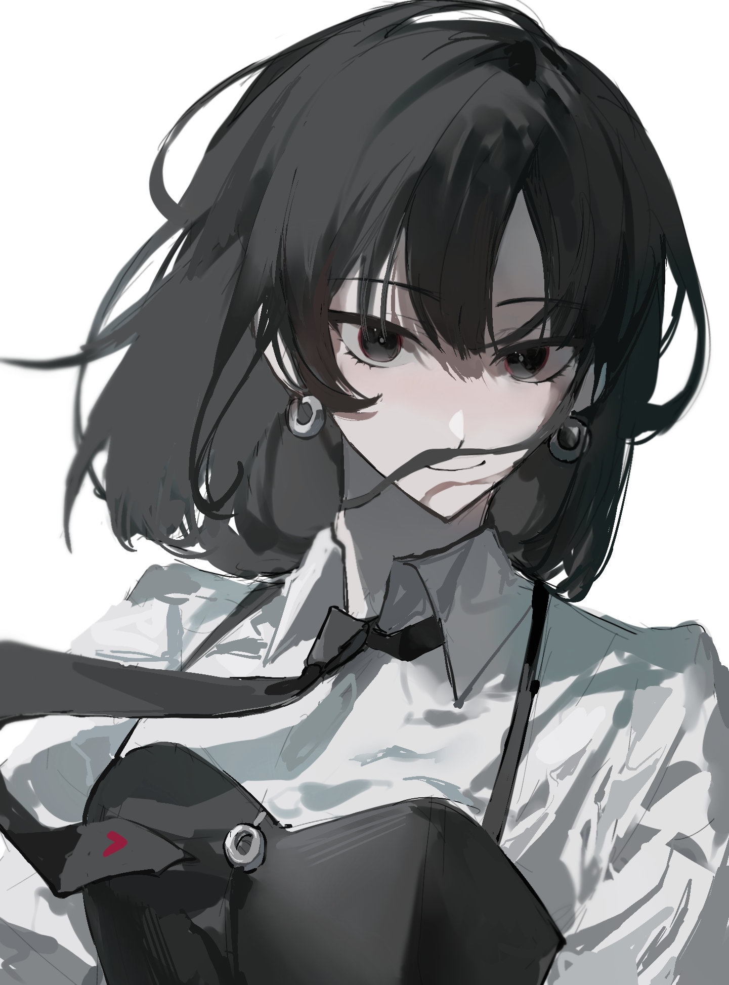 The Big ImageBoard (TBIB) - 1girl black dress black eyes black hair black necktie chinese ...