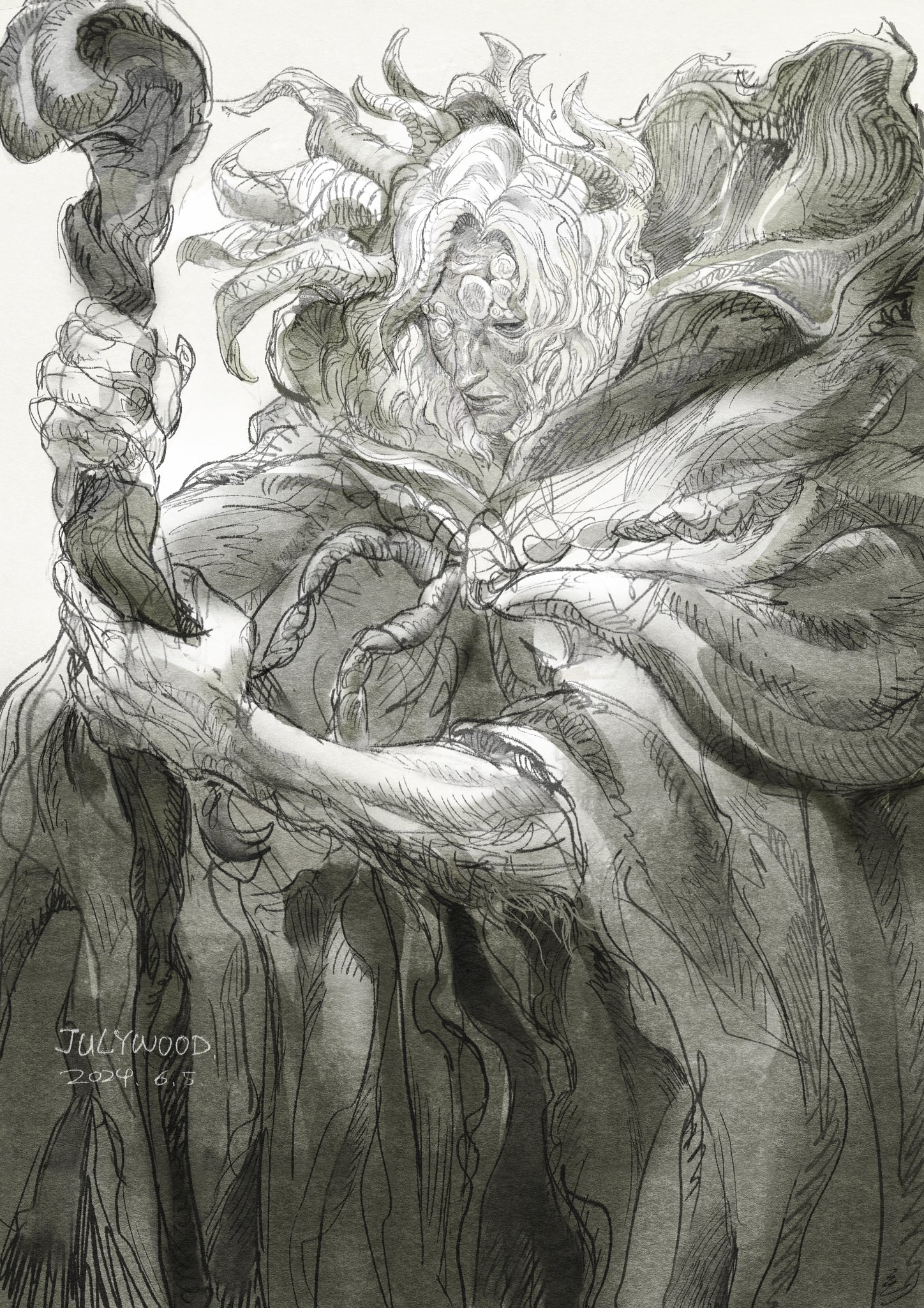 The Big ImageBoard (TBIB) - 1boy artist name asymmetrical horns brown ...