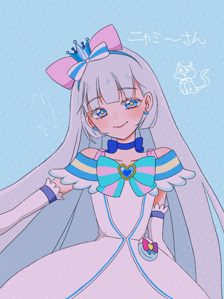 The Big ImageBoard (TBIB) - 1girl blue background blue bow blue bowtie blue choker blue eyes ...