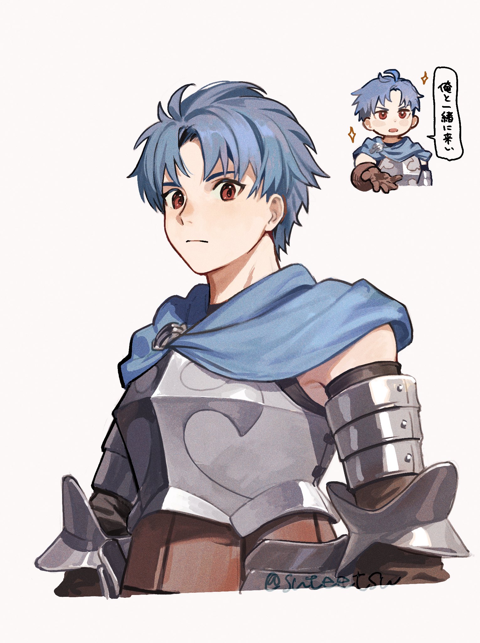 The Big ImageBoard (TBIB) - 1boy alain (unicorn overlord) armor aynoh blue cloak blue hair ...