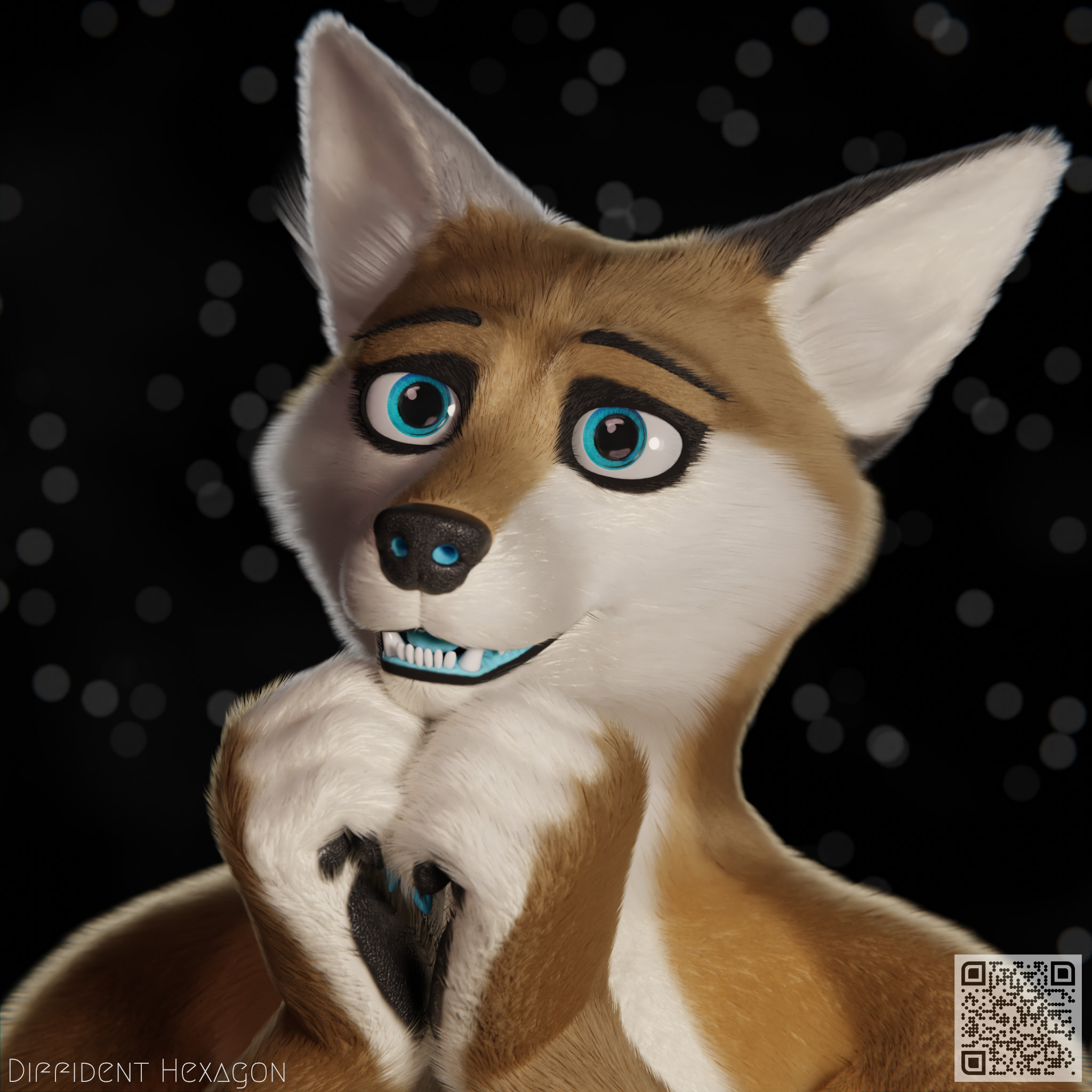 The Big ImageBoard (TBIB) - 3d (artwork) anthro canid canine canis diffident hexagon digital ...
