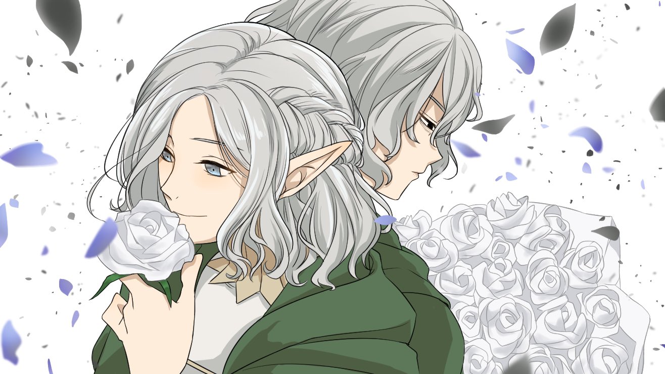 The Big ImageBoard (TBIB) - 2boys back-to-back bouquet cloak closed ...