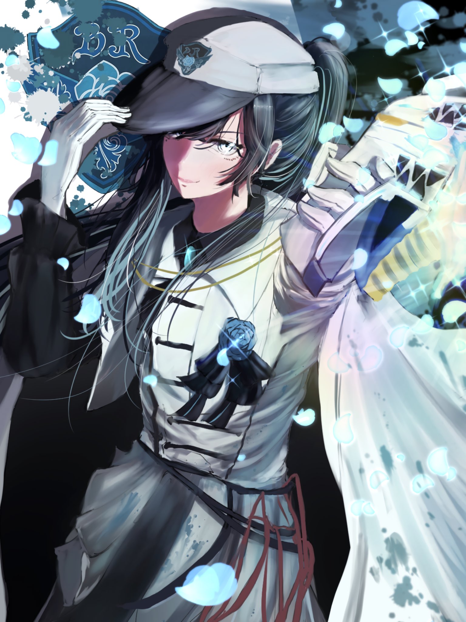 The Big ImageBoard (TBIB) - 1girl adjusting clothes adjusting headwear ado (utaite) black hair ...