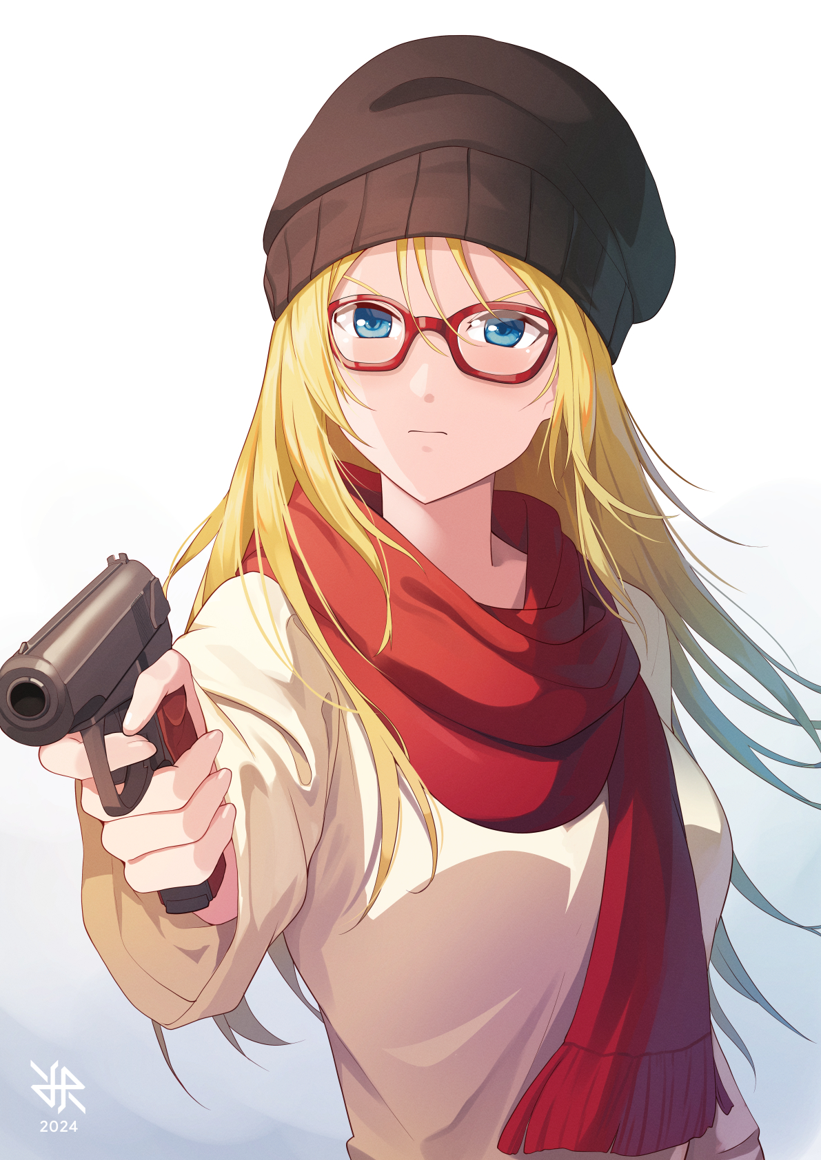 The Big Imageboard Tbib 1girl 2024 Aiming Aiming At Viewer Artist