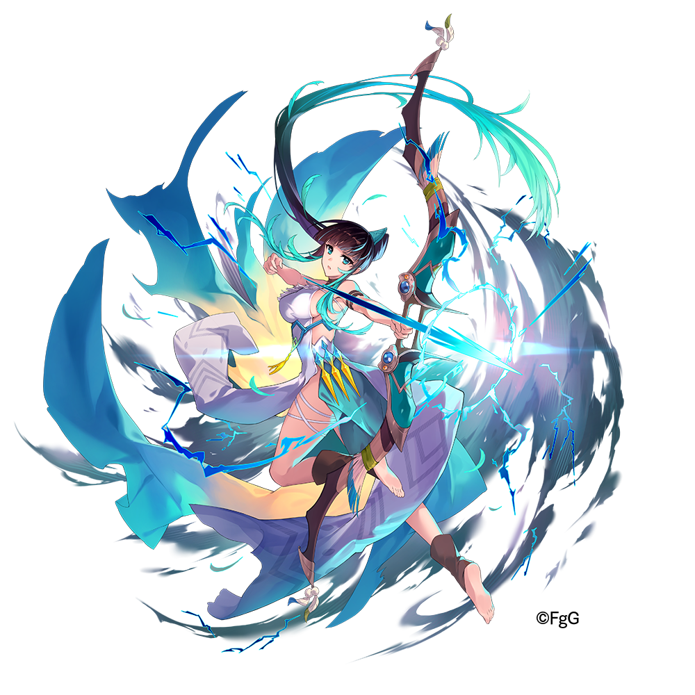 The Big ImageBoard (TBIB) - 1girl armpits arrow (projectile) barefoot black hair bow (weapon ...