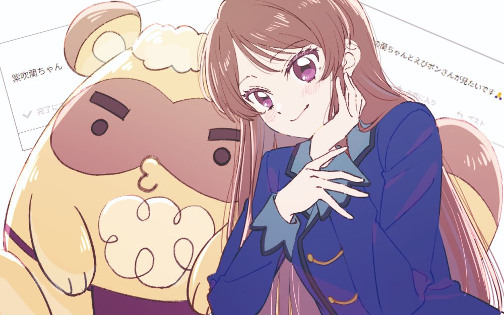 The Big ImageBoard (TBIB) - 1girl aikatsu! aikatsu! (series) blue shirt blush brown hair ...