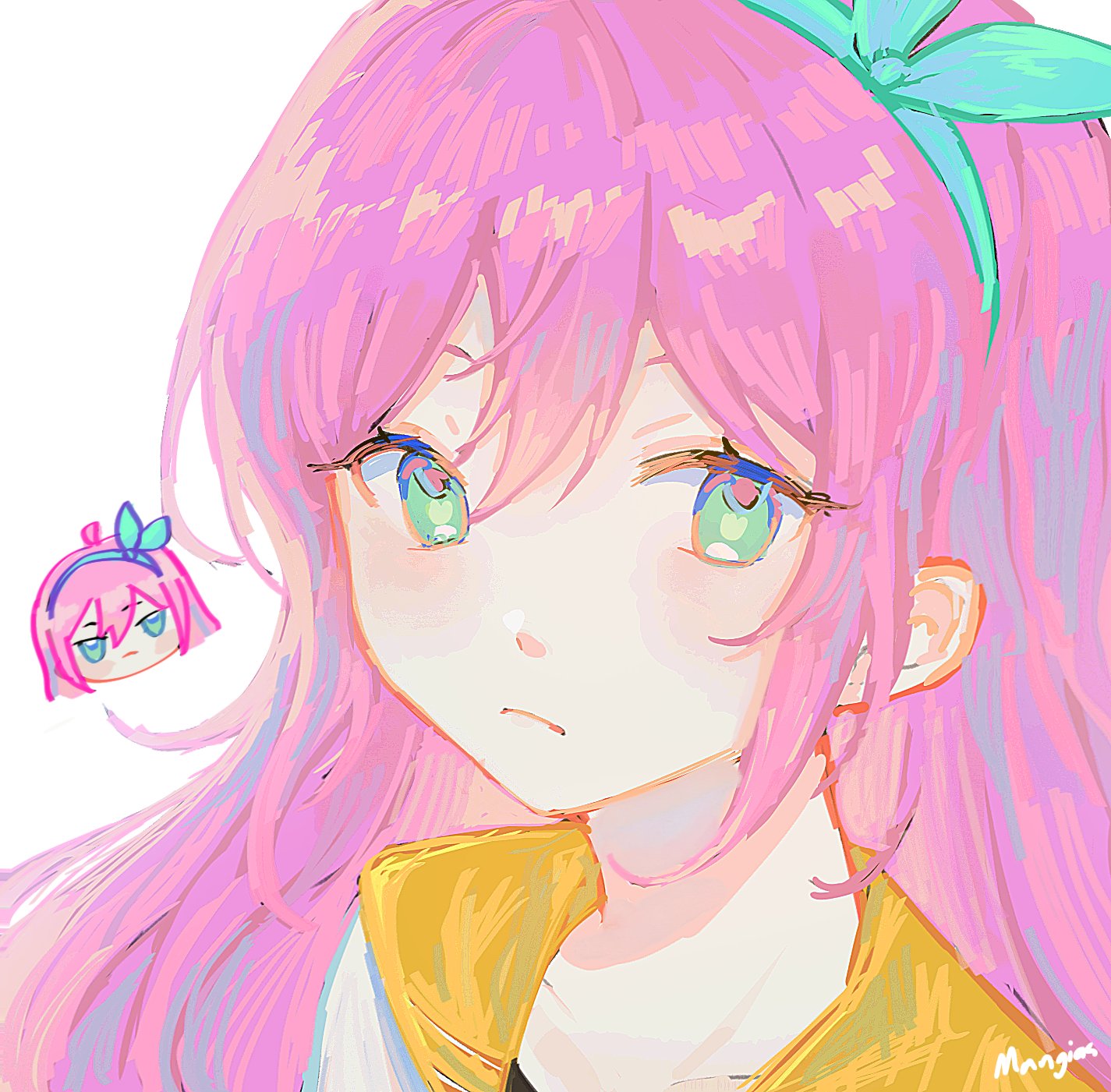 The Big ImageBoard (TBIB) - 1girl aqua hairband artist name aubrey (faraway) (omori) aubrey ...