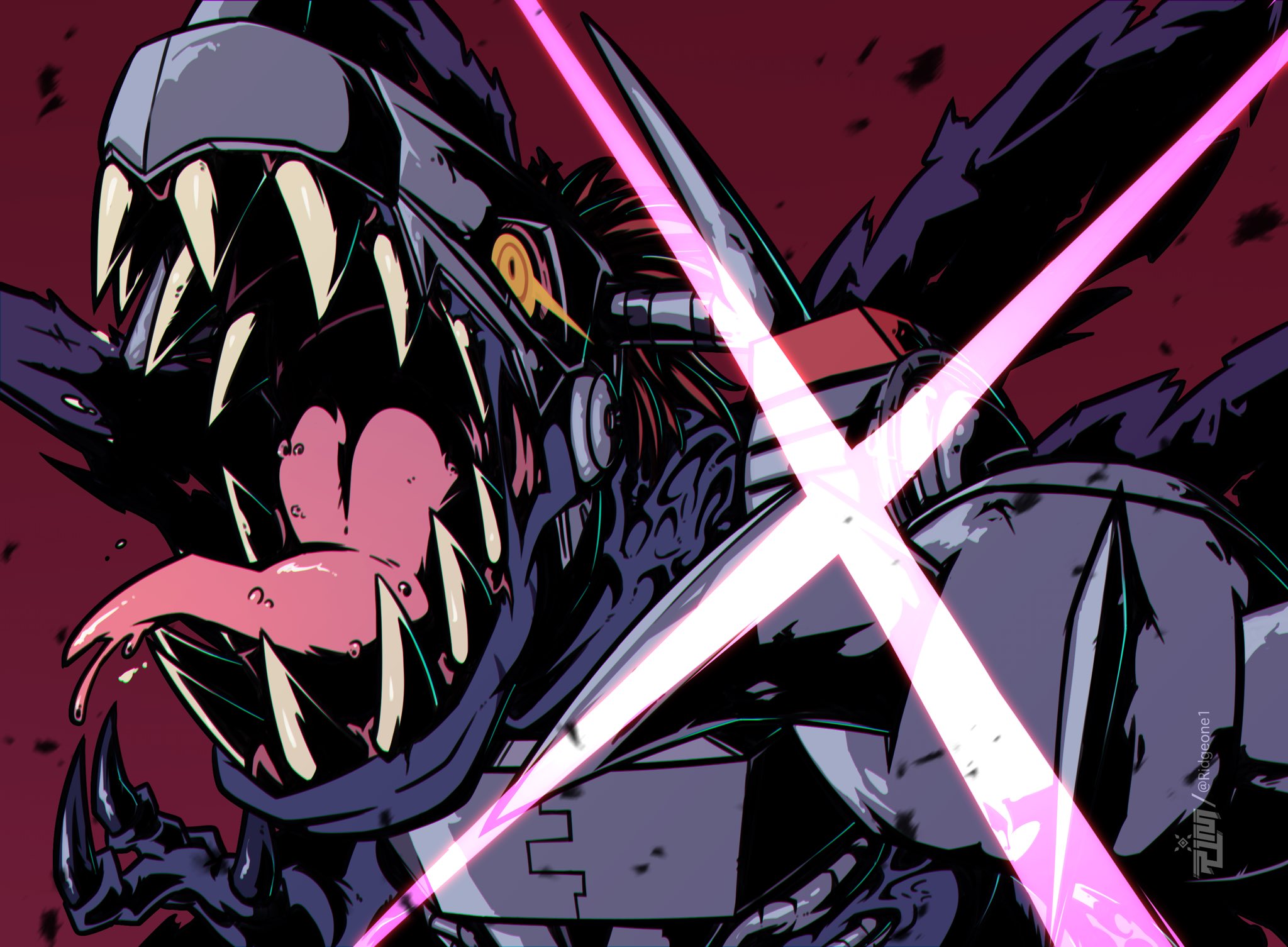 The Big ImageBoard (TBIB) - blue skin claws colored skin cyborg debris ...