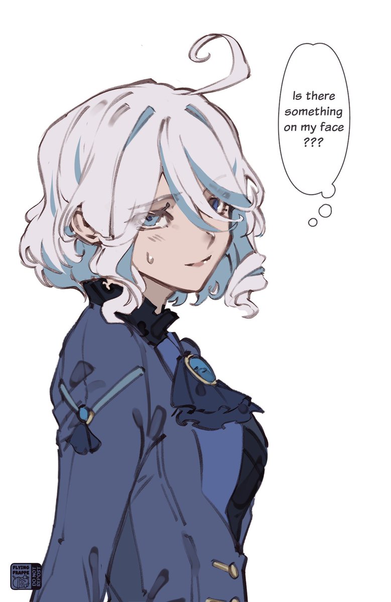 The Big ImageBoard (TBIB) - 1girl ahoge artist name ascot black shirt blue ascot blue eyes blue ...