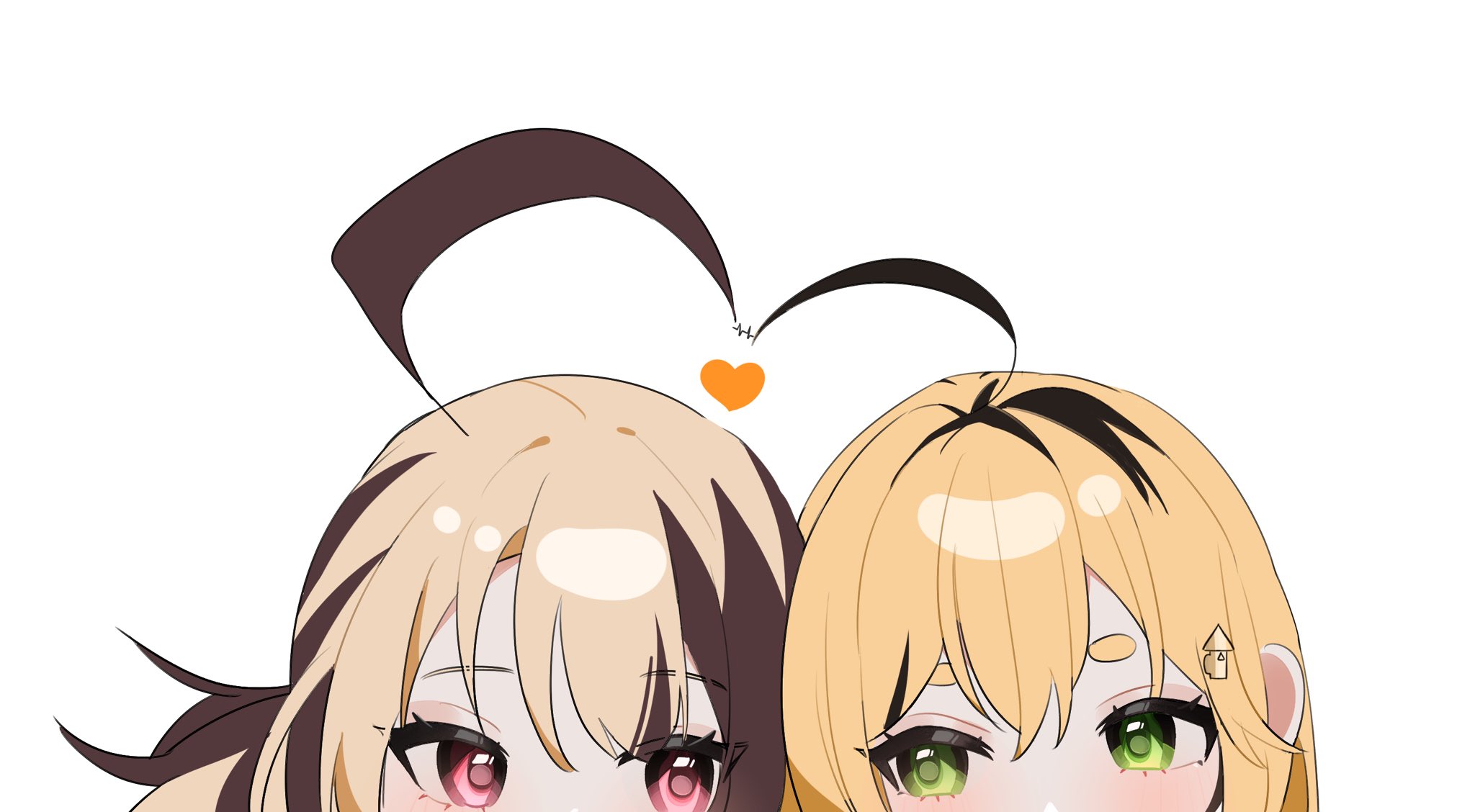 The Big ImageBoard (TBIB) - 2girls ahoge blonde hair blush brown hair commentary dooby (vtuber ...