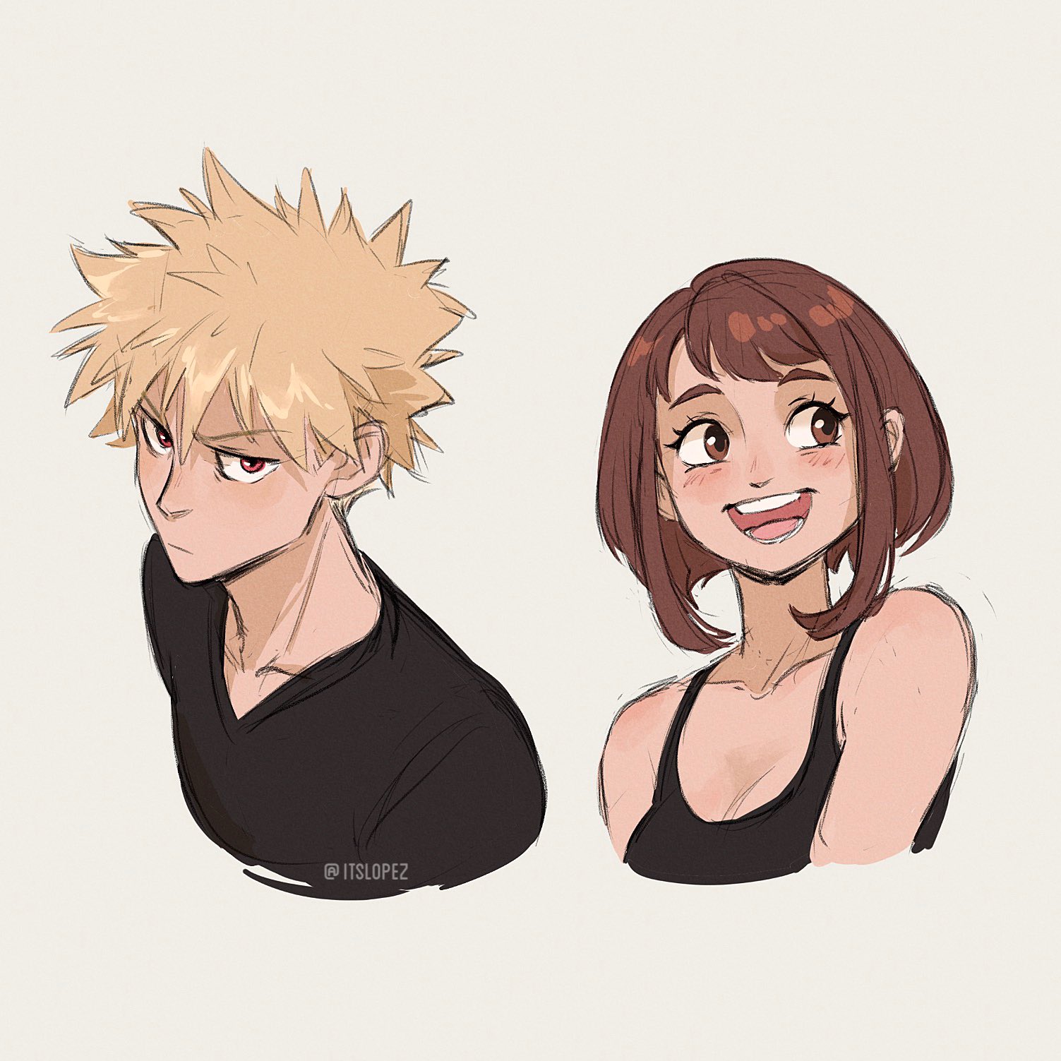 The Big ImageBoard (TBIB) - 1boy 1girl bakugou katsuki black shirt blonde hair blush boku no ...