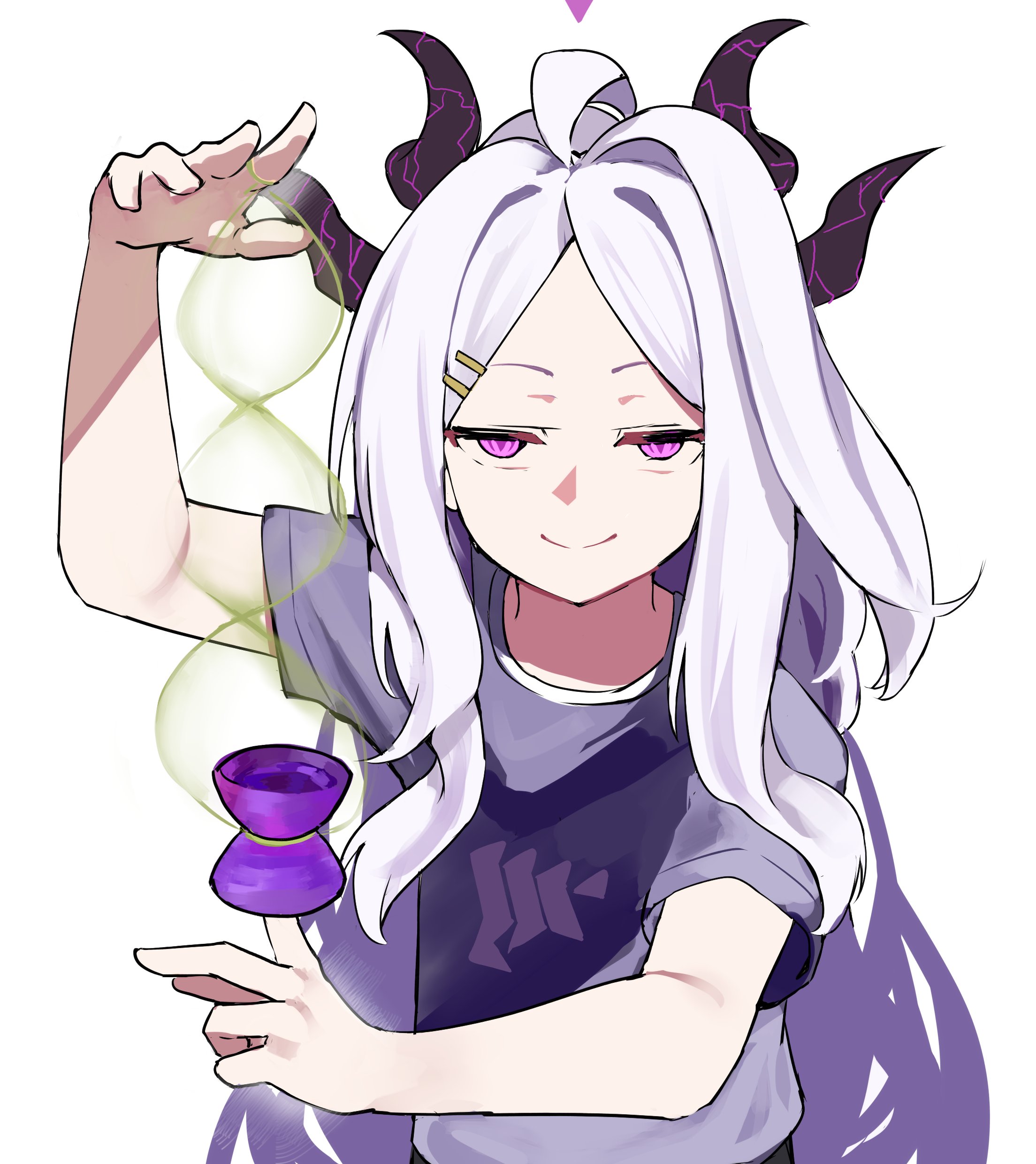 The Big ImageBoard (TBIB) - 1girl absurdres ahoge arm up ayo rimaisu black horns blue archive ...