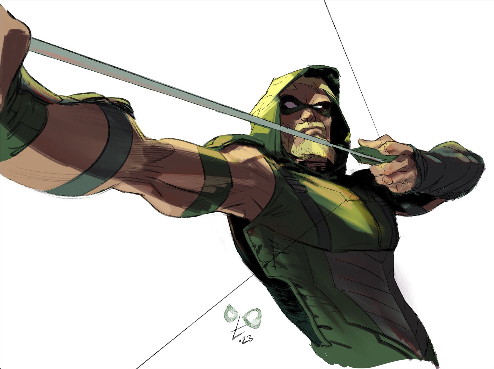 The Big ImageBoard (TBIB) - 1boy beard blonde hair bow (weapon) dc comics domino mask drawing ...