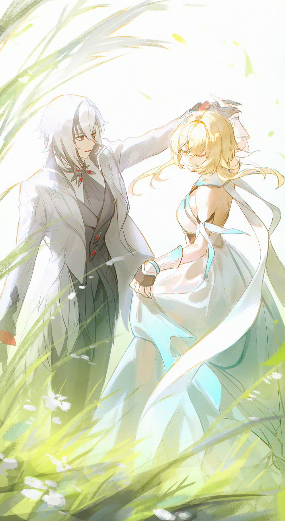 The Big ImageBoard (TBIB) - 2girls alternate costume arlecchino (genshin impact) arm guards arm ...