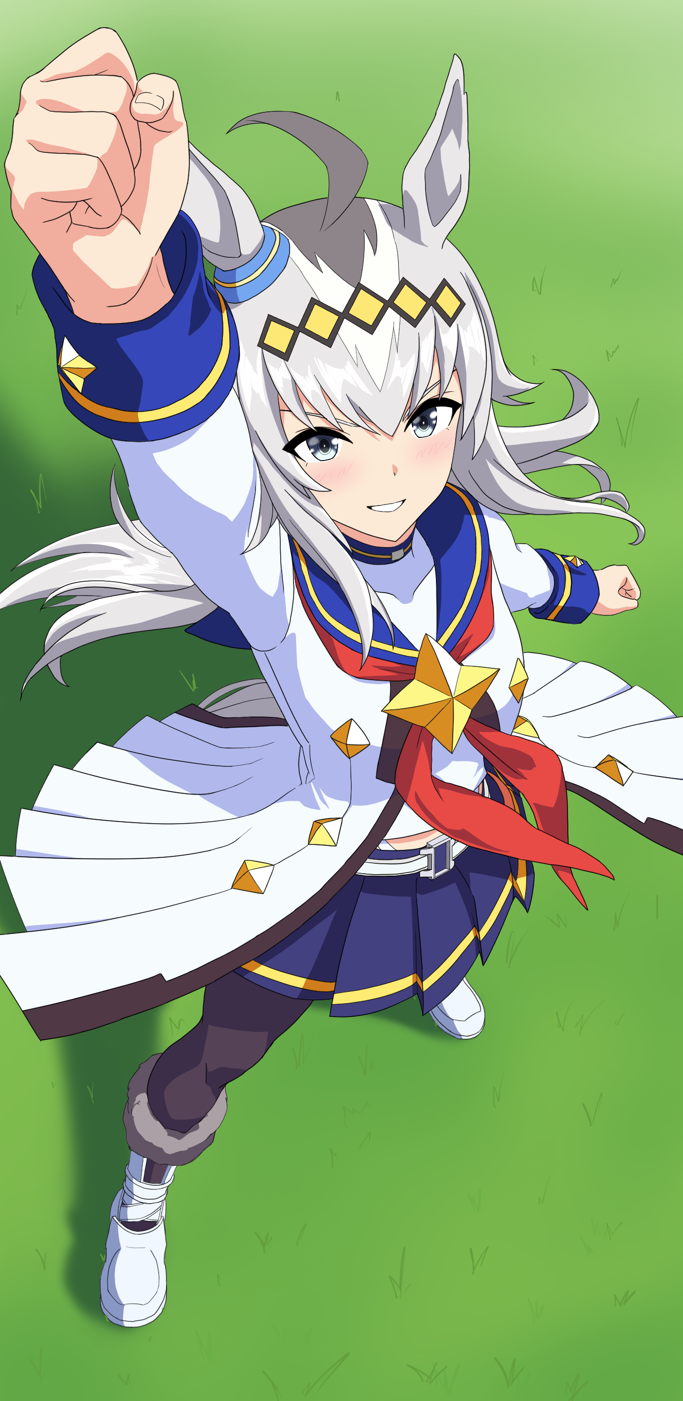 The Big ImageBoard (TBIB) - 1girl absurdres ahoge animal ears arm up black pantyhose blue eyes ...