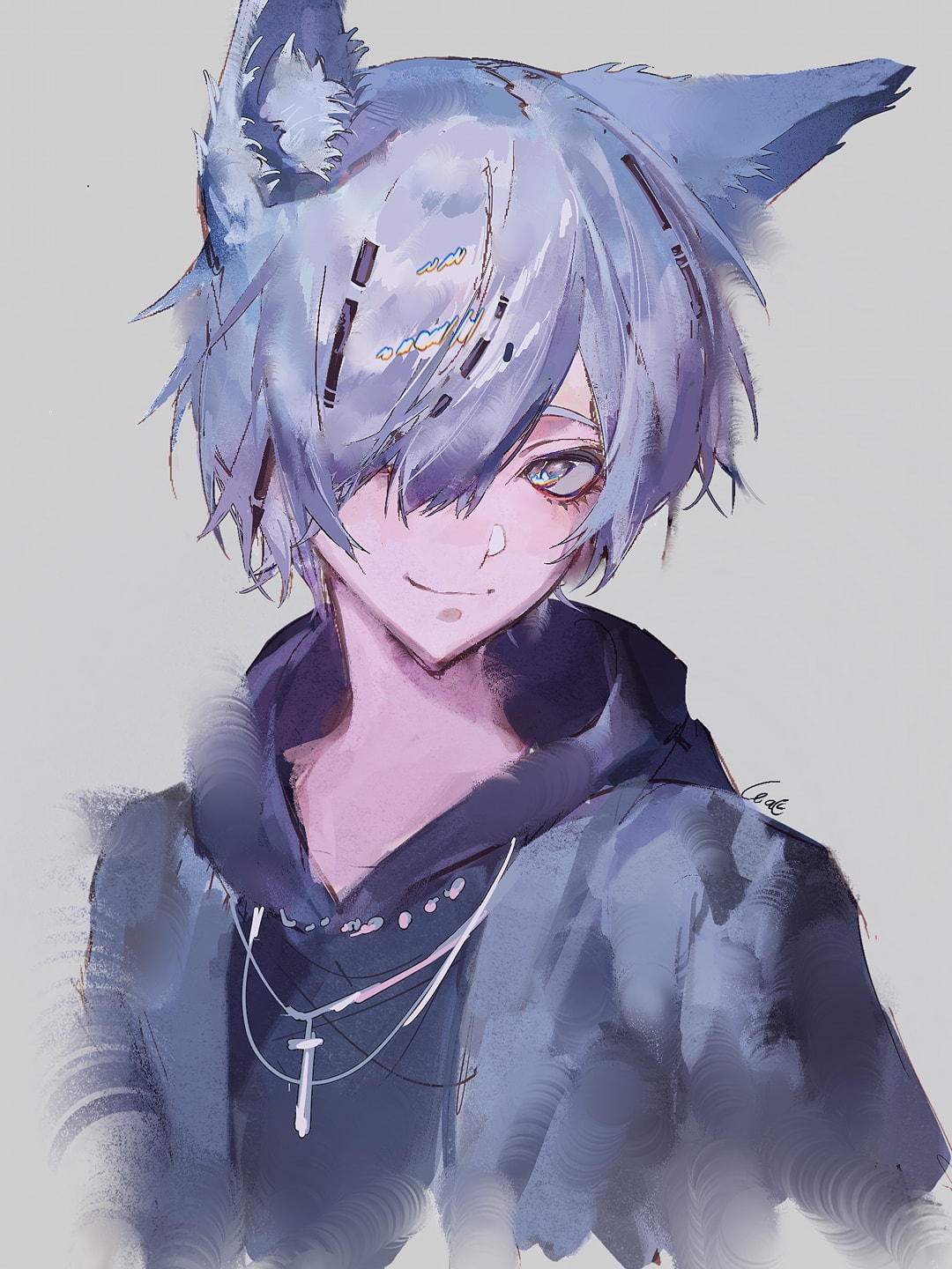 The Big ImageBoard (TBIB) - 1girl alariess animal ear fluff animal ears arknights black hoodie ...