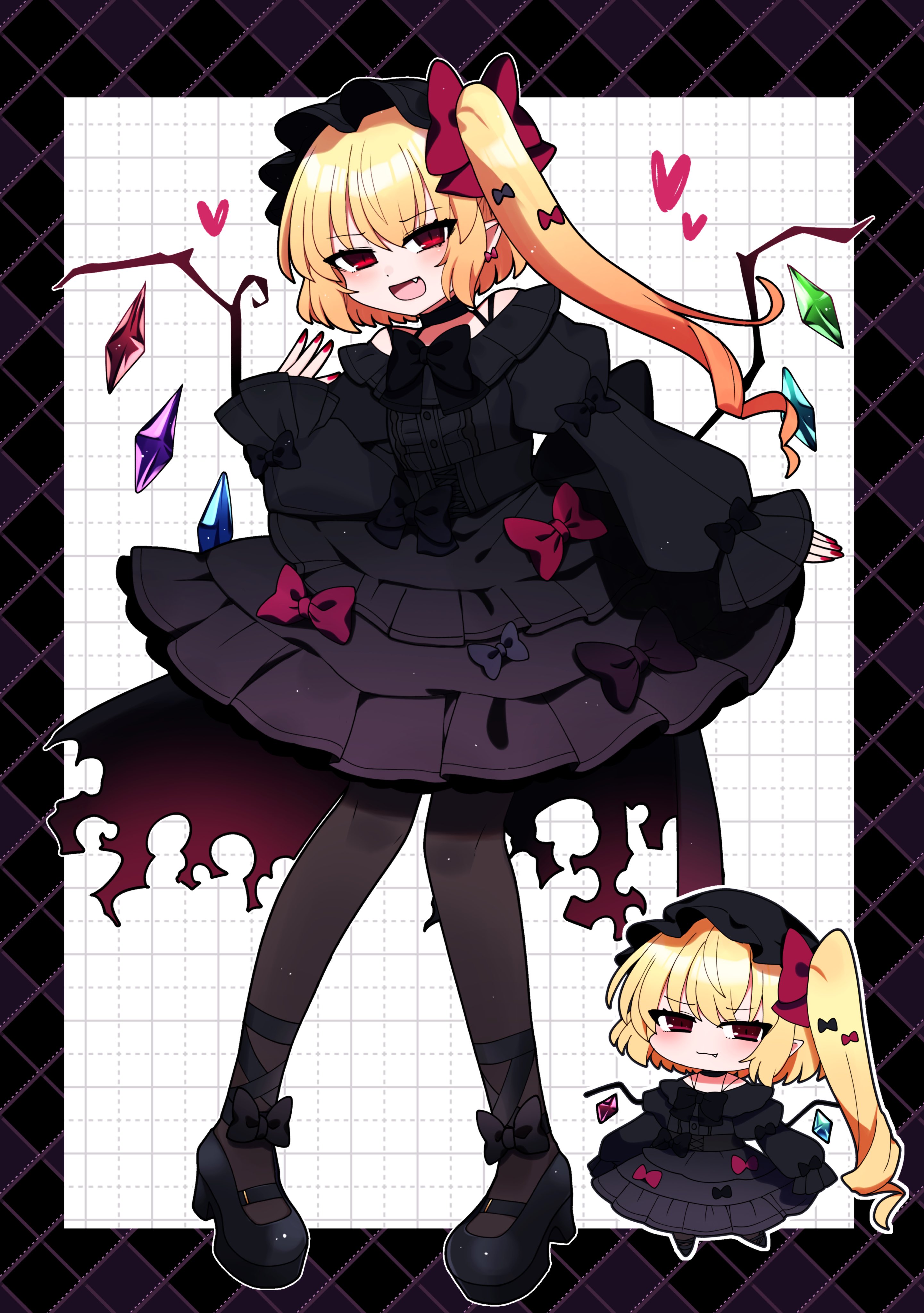 The Big ImageBoard (TBIB) - 1girl absurdres alternate costume black border black dress black hat ...
