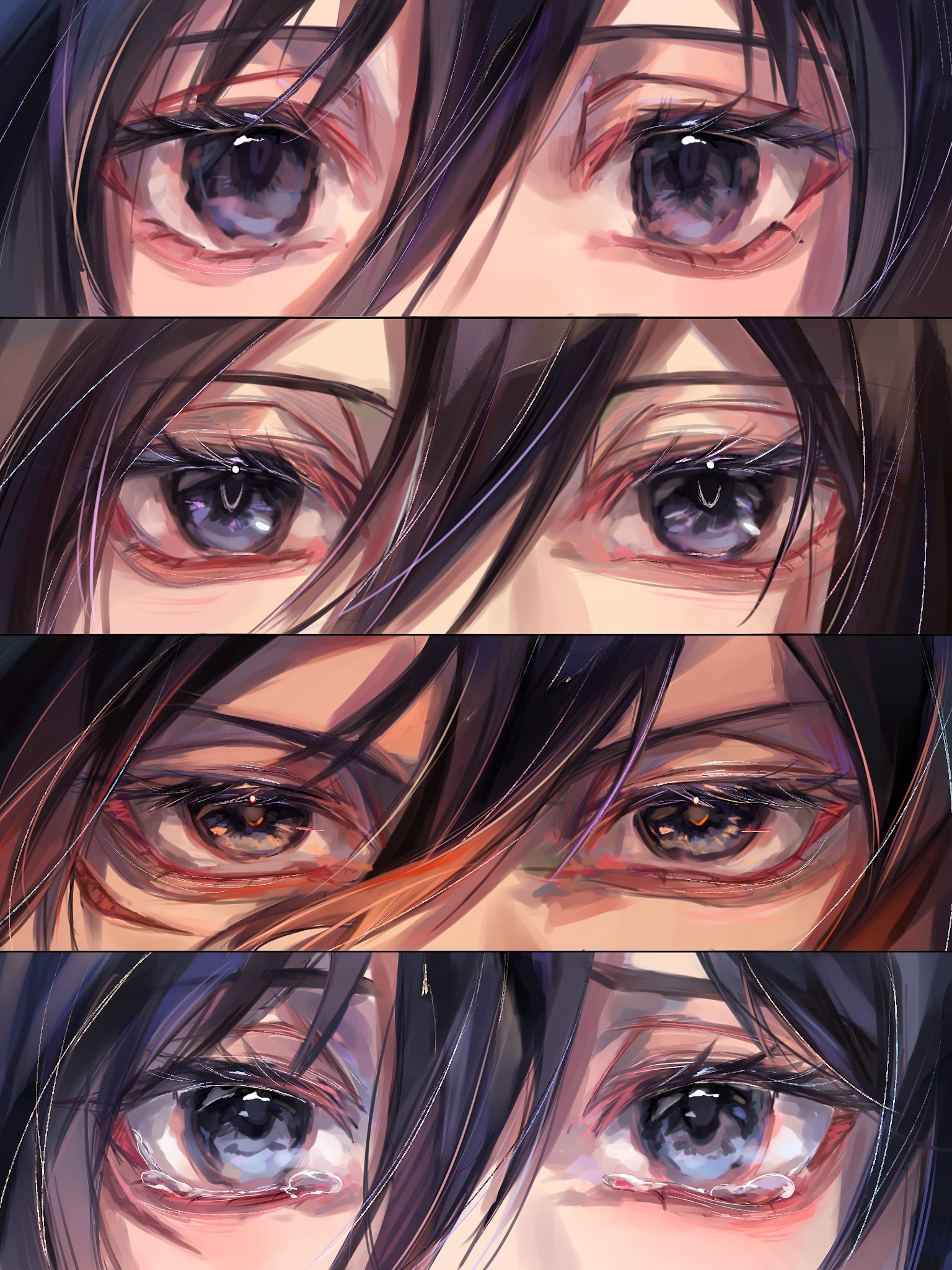 The Big ImageBoard (TBIB) - 1girl age progression black hair close-up ...