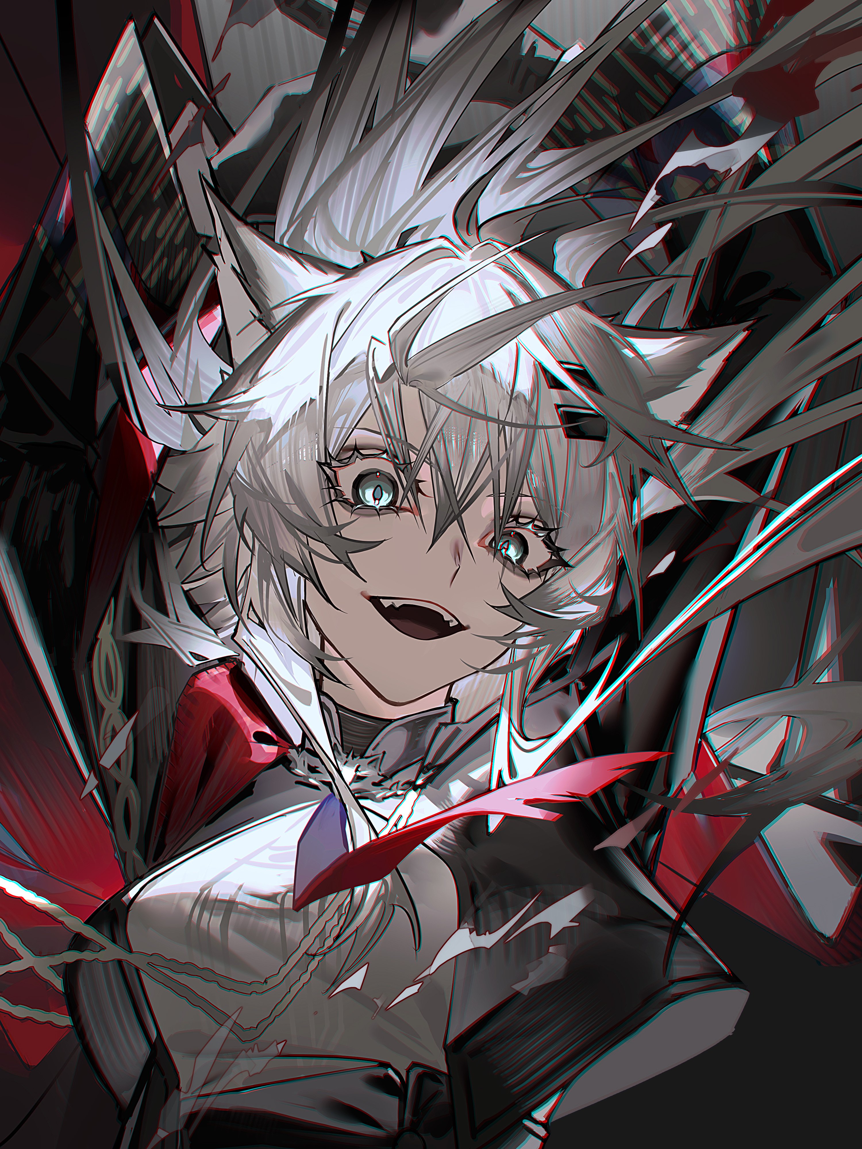 The Big ImageBoard (TBIB) - 1girl absurdres antenna hair arknights ascot black jacket breasts ...