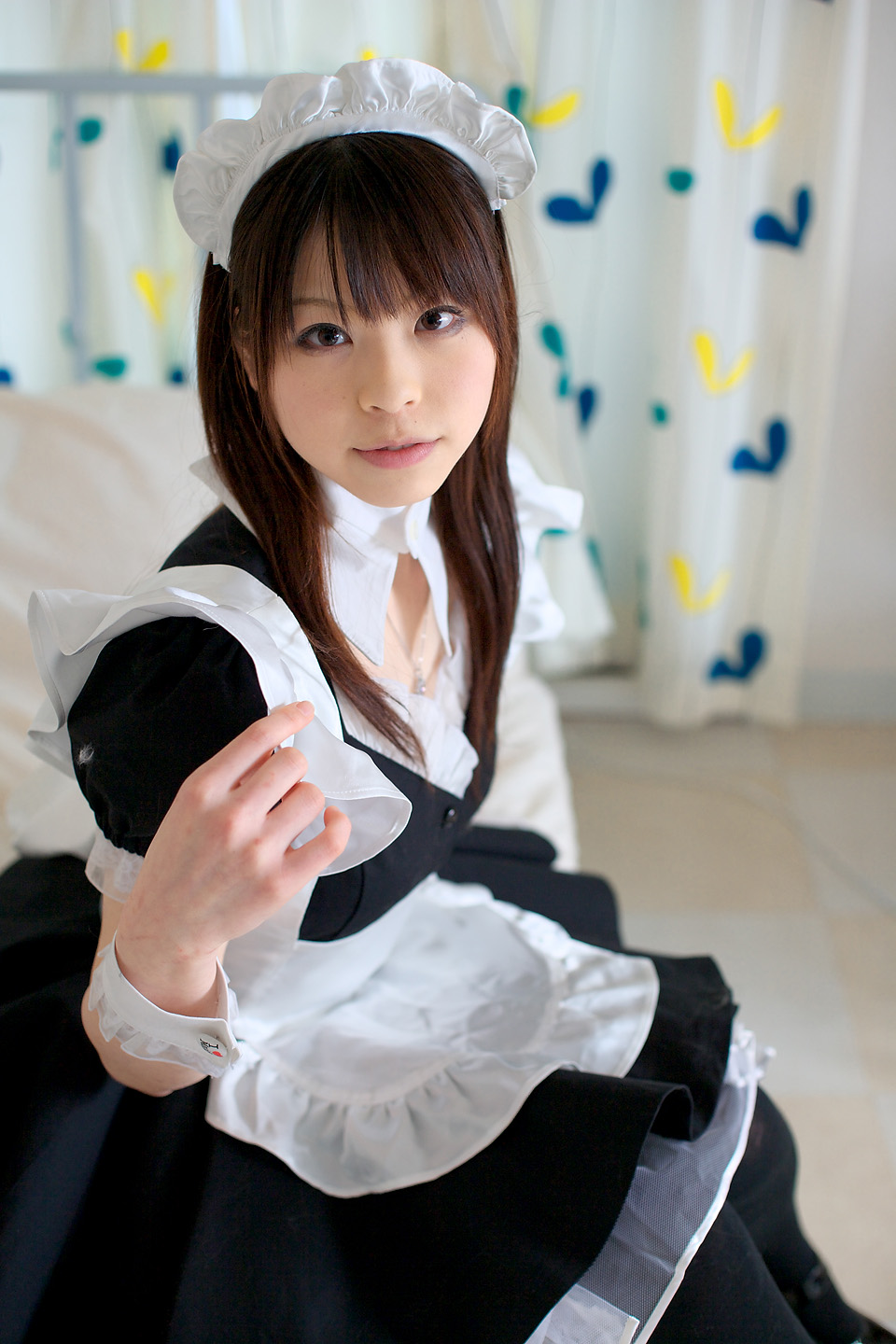 The Big Imageboard Tbib Cosplay Highres Katou Mari Maid Maid Apron Maid Uniform Photo Thigh