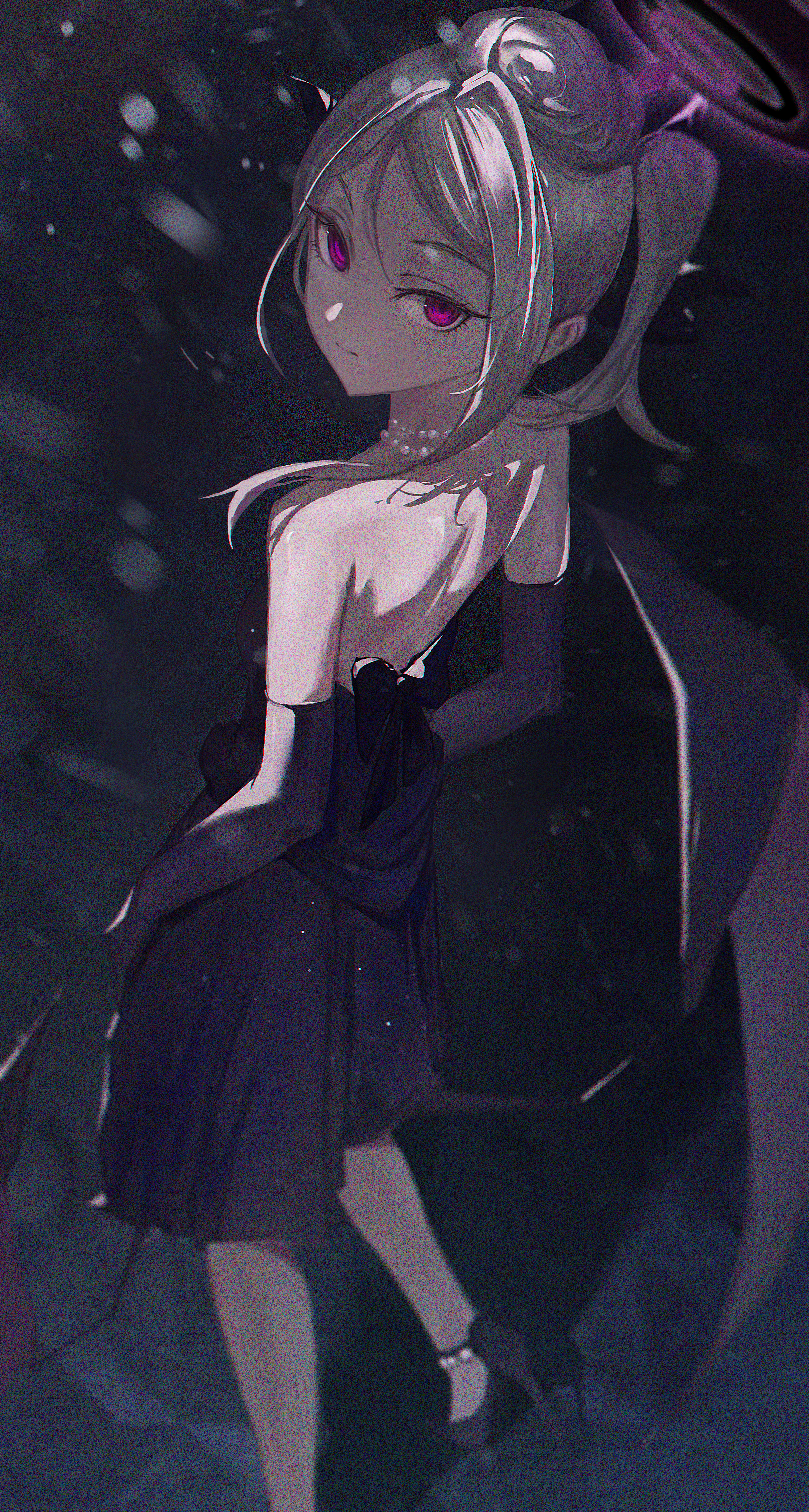 The Big ImageBoard (TBIB) - 1girl absurdres back black halo blue ...