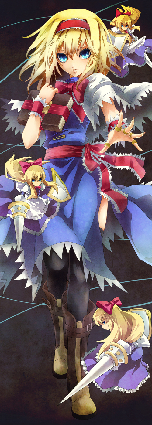 The Big ImageBoard (TBIB) - 1girl alice margatroid black thighhighs blonde hair blue eyes book ...