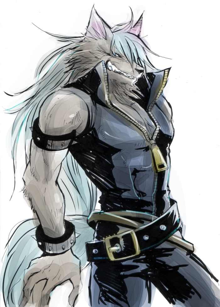 The Big ImageBoard (TBIB) - anthro armlet belt blue eyes bodysuit bracelet canid canine canis ...