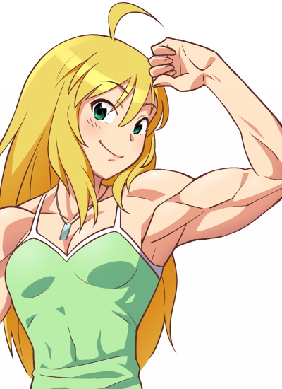 The Big Imageboard Tbib Ahoge Arm Up Armpits Bare Shoulders Biceps