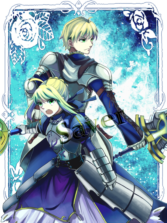 The Big ImageBoard (TBIB) - 1boy 1girl ahoge armor armored dress arthur ...
