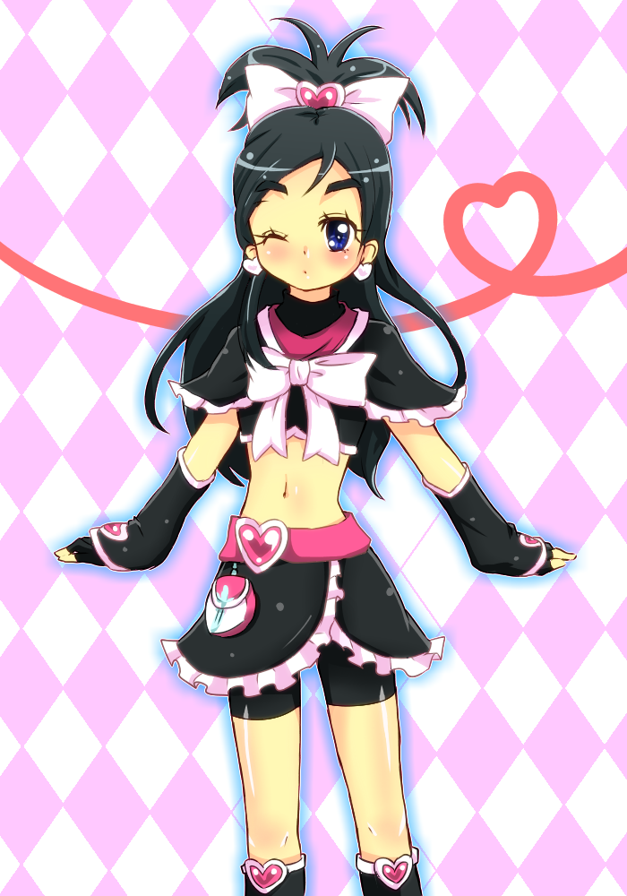 The Big ImageBoard (TBIB) - 1girl ao mikan argyle background bad id bad pixiv id bike shorts ...