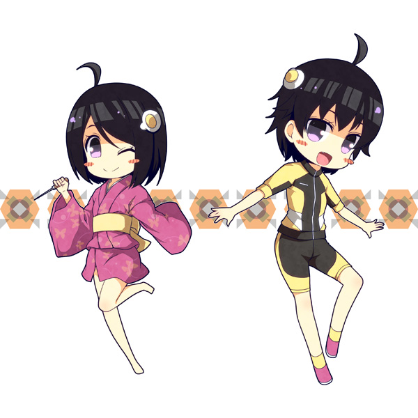 The Big Imageboard Tbib 2girls Ahoge Araragi Karen Araragi Tsukihi