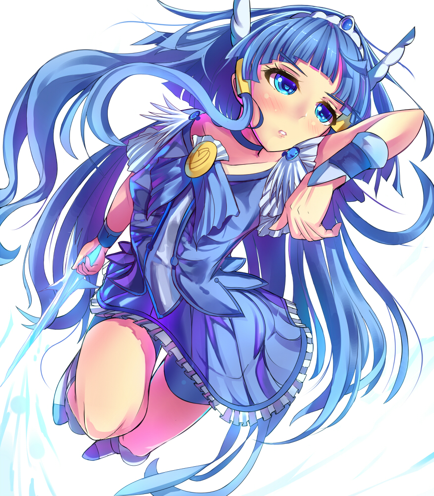 The Big ImageBoard (TBIB) - aoki reika bike shorts blue blue hair blue skirt blush cure beauty ...