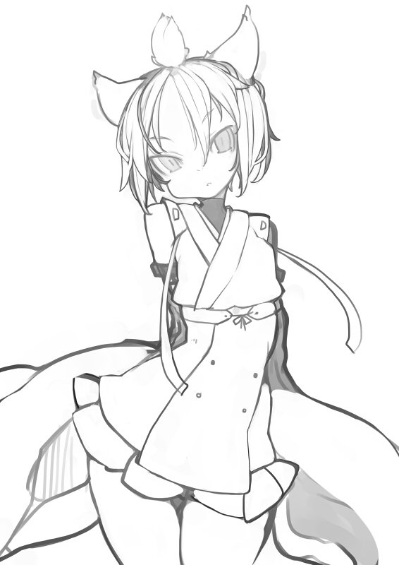 The Big ImageBoard (TBIB) - 1girl animal ears arms behind back kimura akiyoshi looking at viewer ...