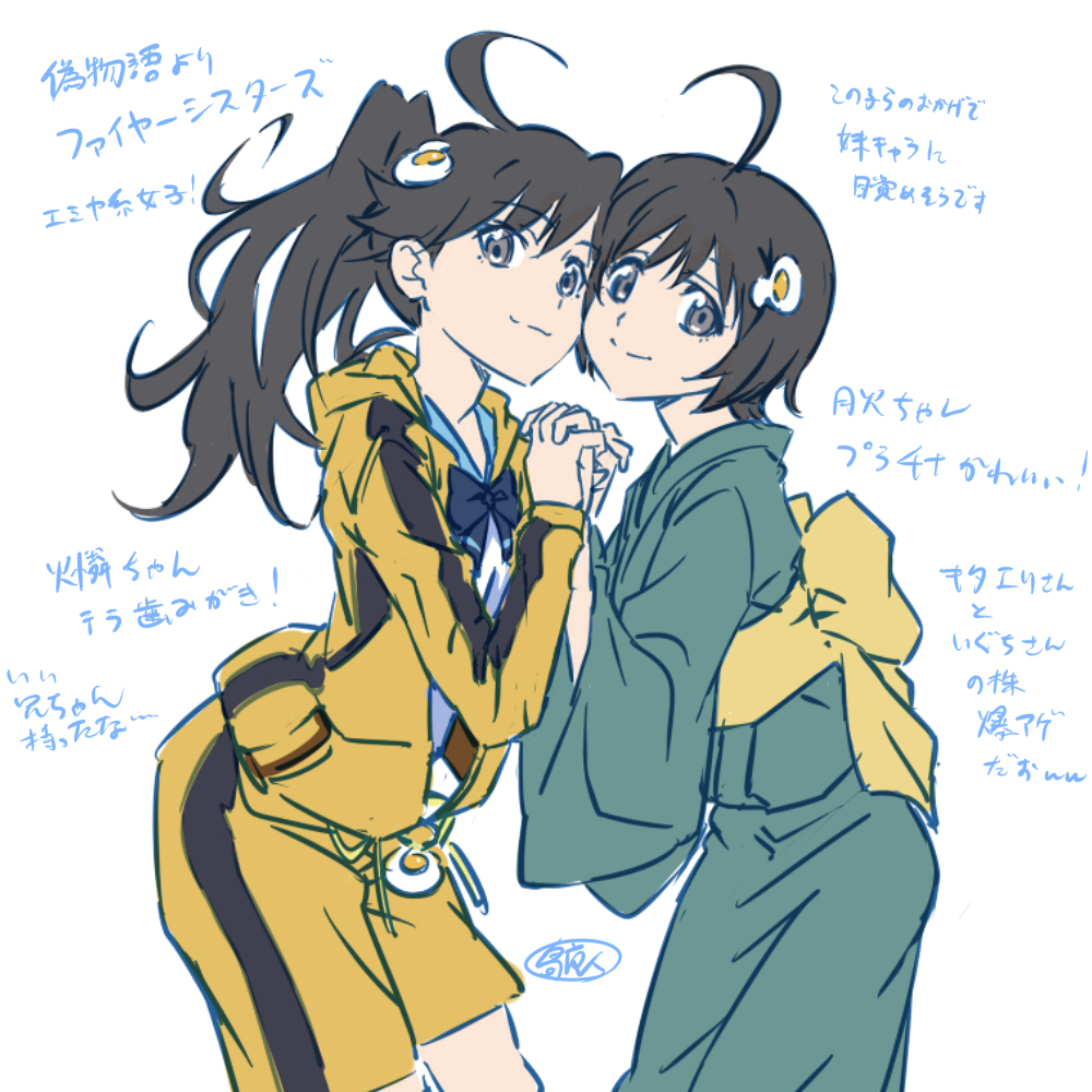 The Big Imageboard Tbib Ahoge Araragi Karen Araragi Tsukihi Bad Id