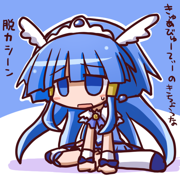 The Big ImageBoard (TBIB) - 1girl aoki reika blue eyes blue hair blue theme blush stickers chibi ...