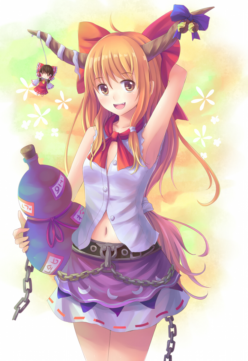 The Big ImageBoard (TBIB) - 1girl ahoge arm behind head arm up armpits bell belt blush stickers ...