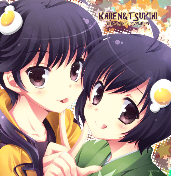 The Big Imageboard Tbib 2girls P Q Ahoge Araragi Karen Araragi