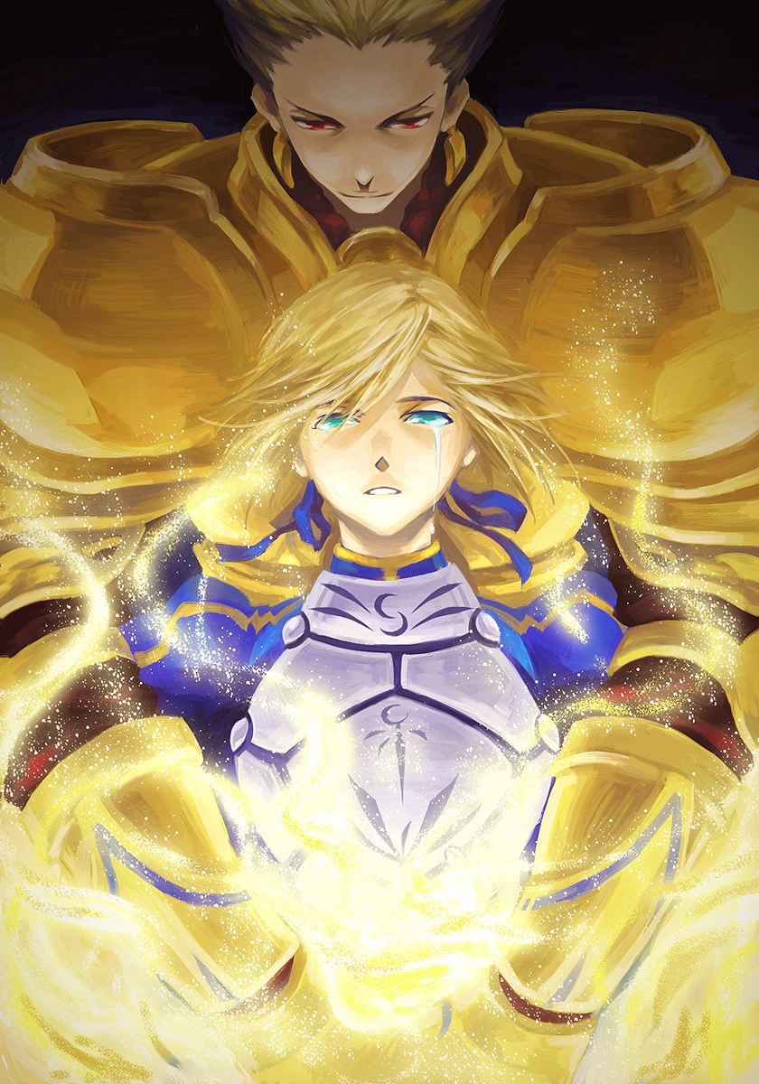 The Big ImageBoard (TBIB) - 1boy 1girl ahoge aqua eyes armor armored ...
