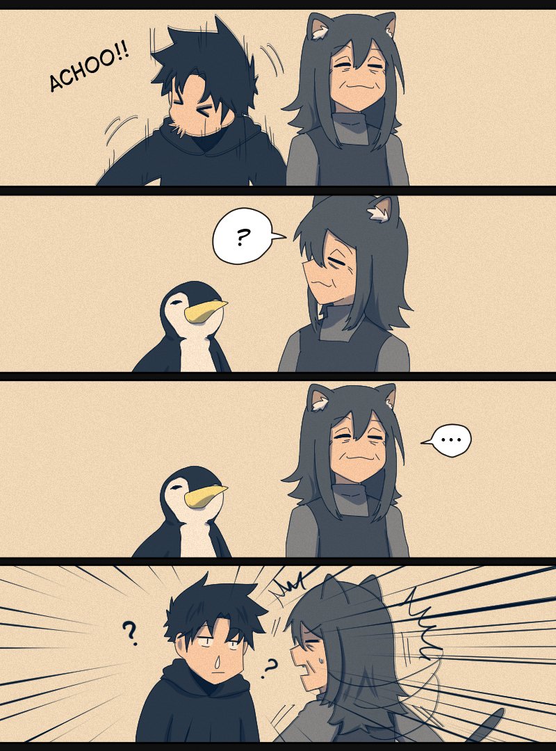 The Big ImageBoard (TBIB) - ... 1boy 1girl ? animal animal ears bird black hair cat ears cat ...