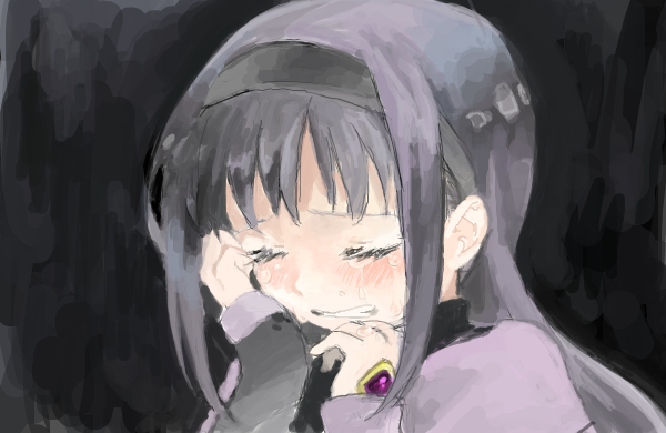 The Big Imageboard Tbib Akemi Homura Black Hair Closed Eyes Drawr