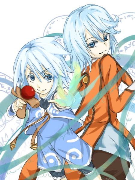 The Big ImageBoard (TBIB) - 1boy 1girl blue eyes blue hair breasts brother and sister genis sage ...