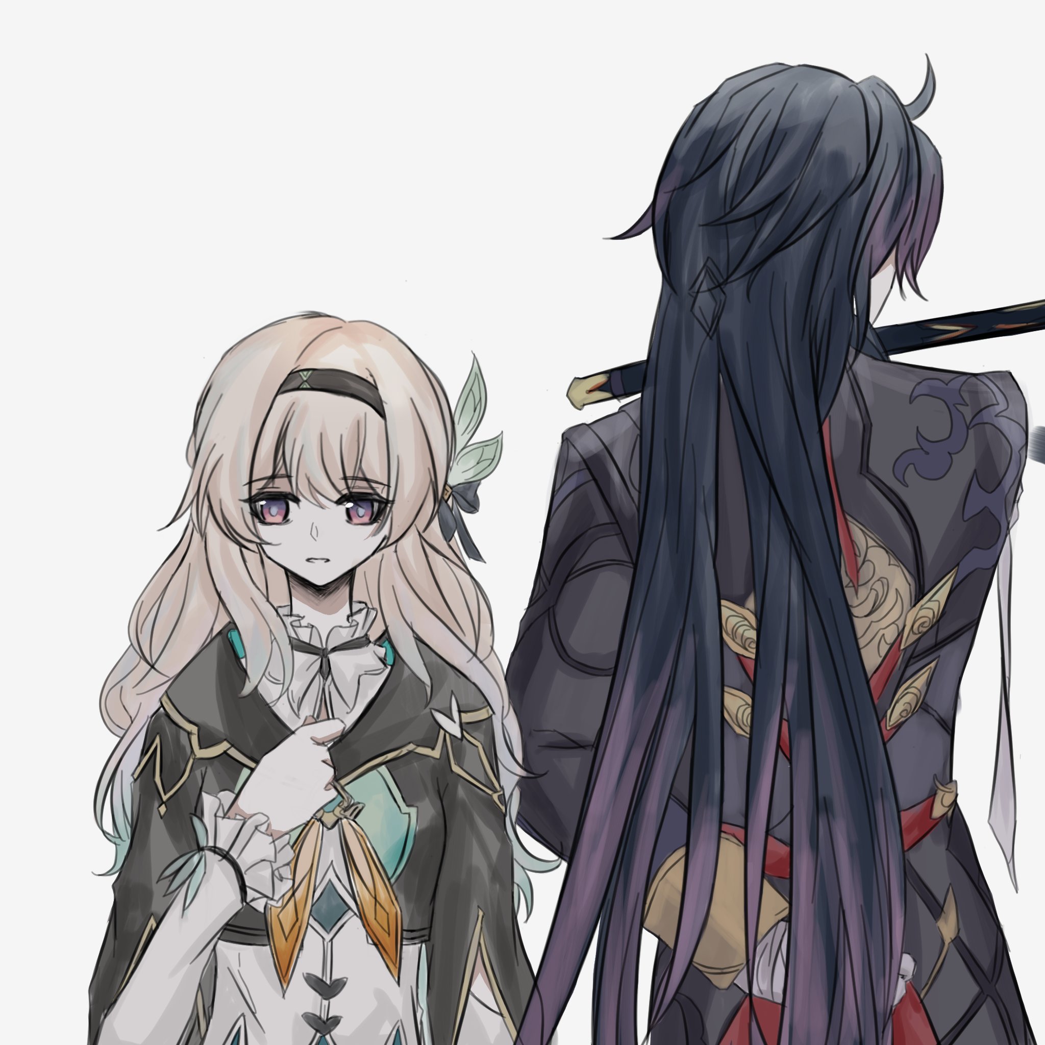 The Big ImageBoard (TBIB) - 1485759532siren 1boy 1girl black hair black hairband black jacket ...